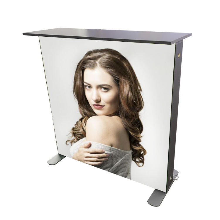 Folding SEG in full color aluminum promotion display table