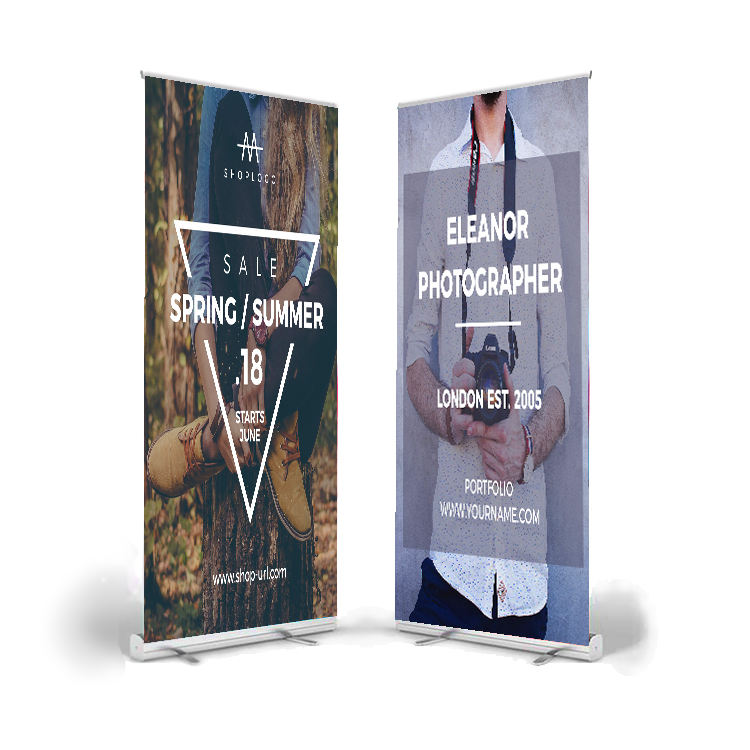 Aluminum frame digital printing portable double sided outdoor pull up ...