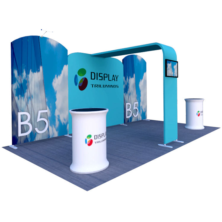 Portable aluminum tube tension fabric trade show exhibition pop up ...