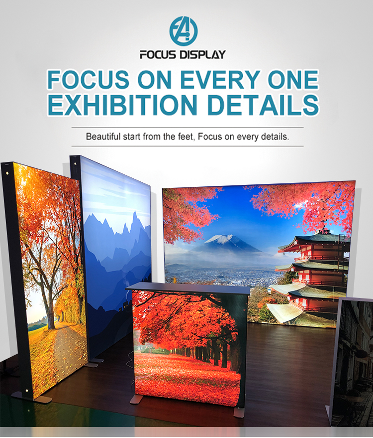 Aluminum high resolution seg led frameless fabric lightbox frame